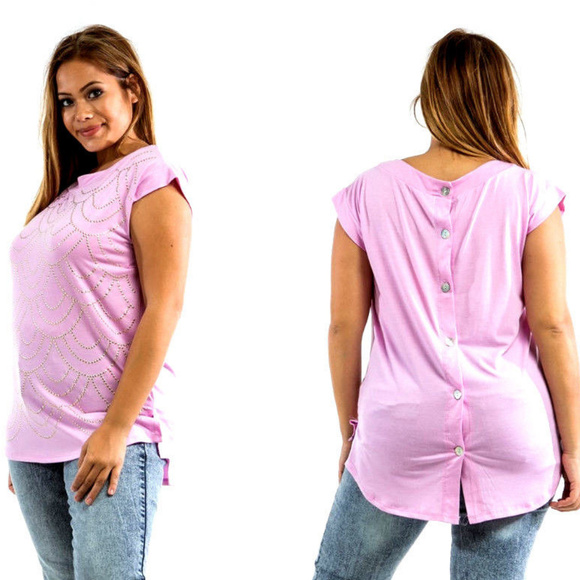 Roman | Tops | Womens Boat Neck Studded Knit Top Lilac | Poshmark